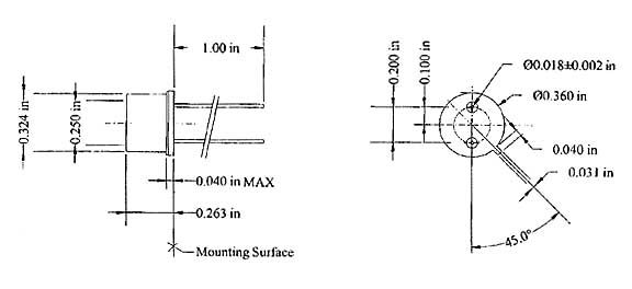Mounting Dimensions for TO-5 | Helioworks